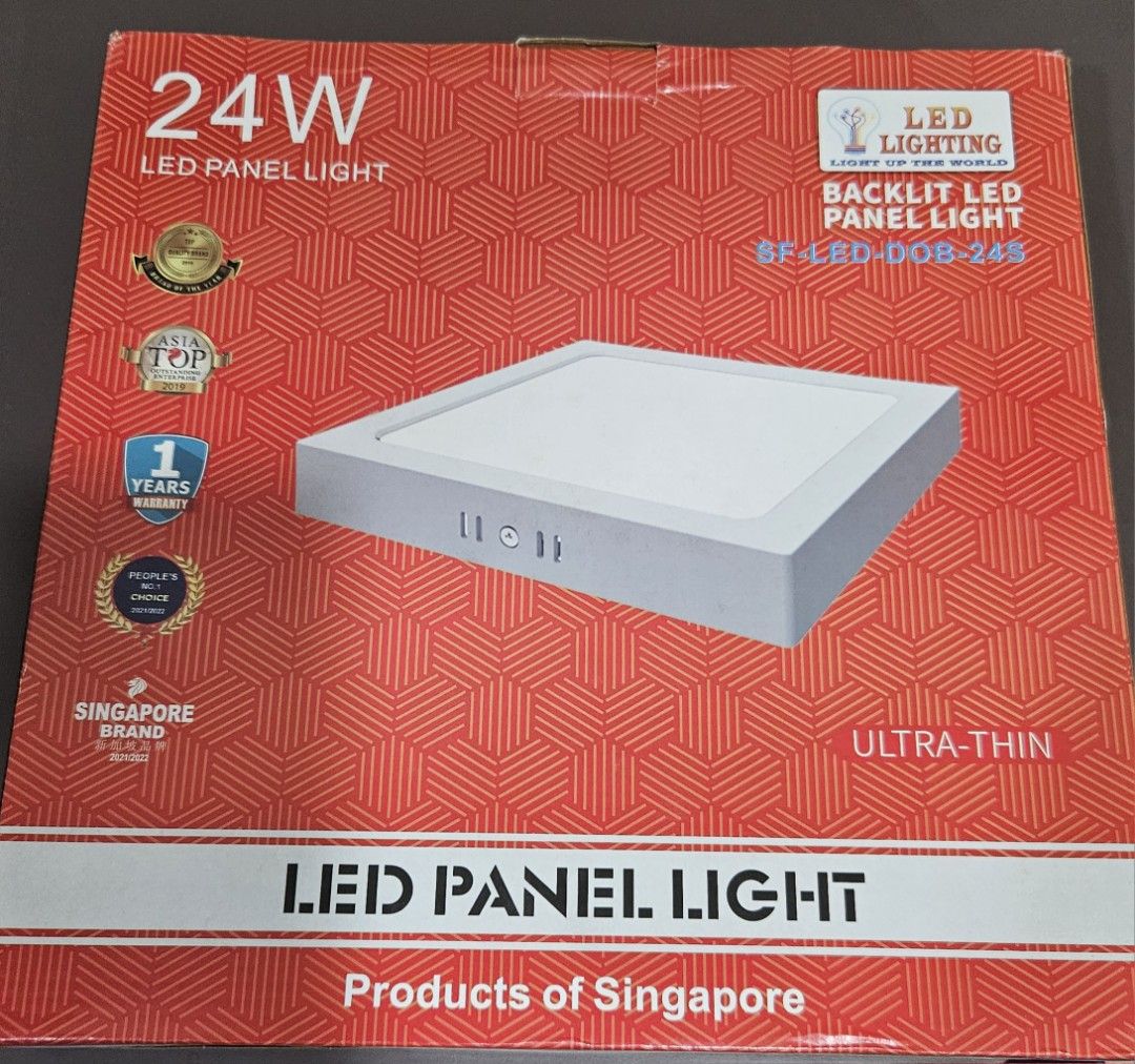 LED Lighting 24W Square LED Panel Light, Furniture & Home Living ...