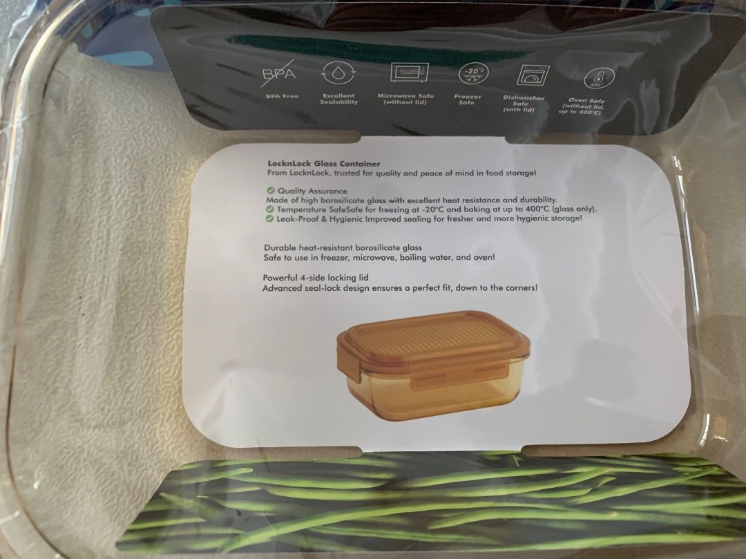 Shell x UOB LocknLock Glass Lunch Box Set Food Container, Furniture ...