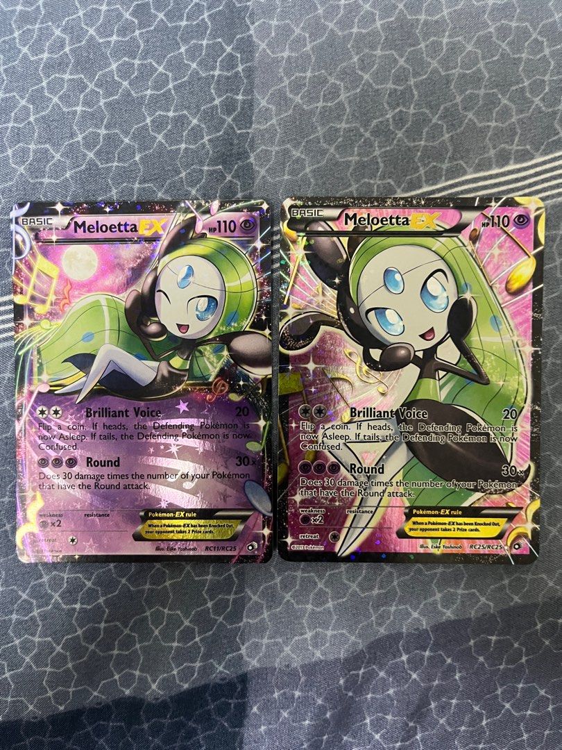 Meloetta EX RC11/RC25 and Meloetta EX RC25/RC25 Legendary Treasures Radiant Collection Pokemon ...