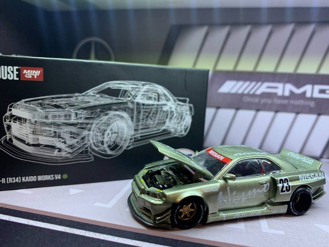 Mini GT Nissan Skyline R34 Kaido Works V4 Jade, Hobbies & Toys, Toys ...