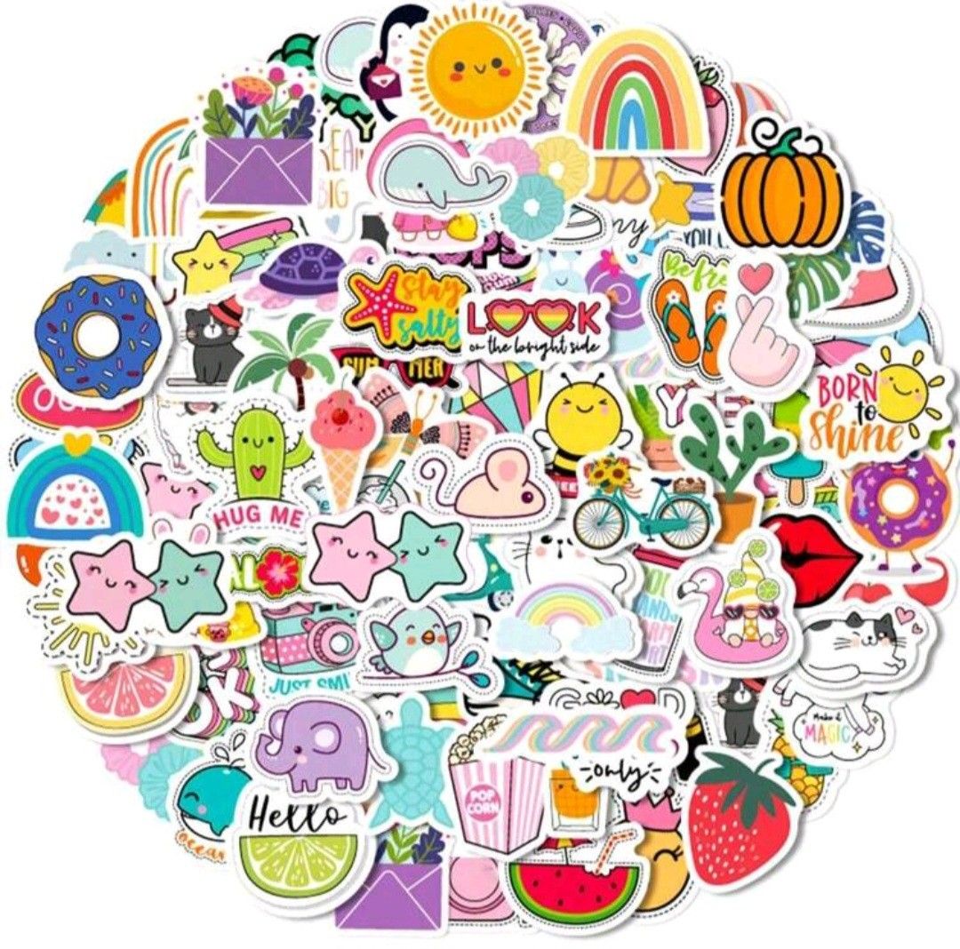($3 FOR MIX) 100 aesthetic summer stickers, Hobbies & Toys, Stationery ...