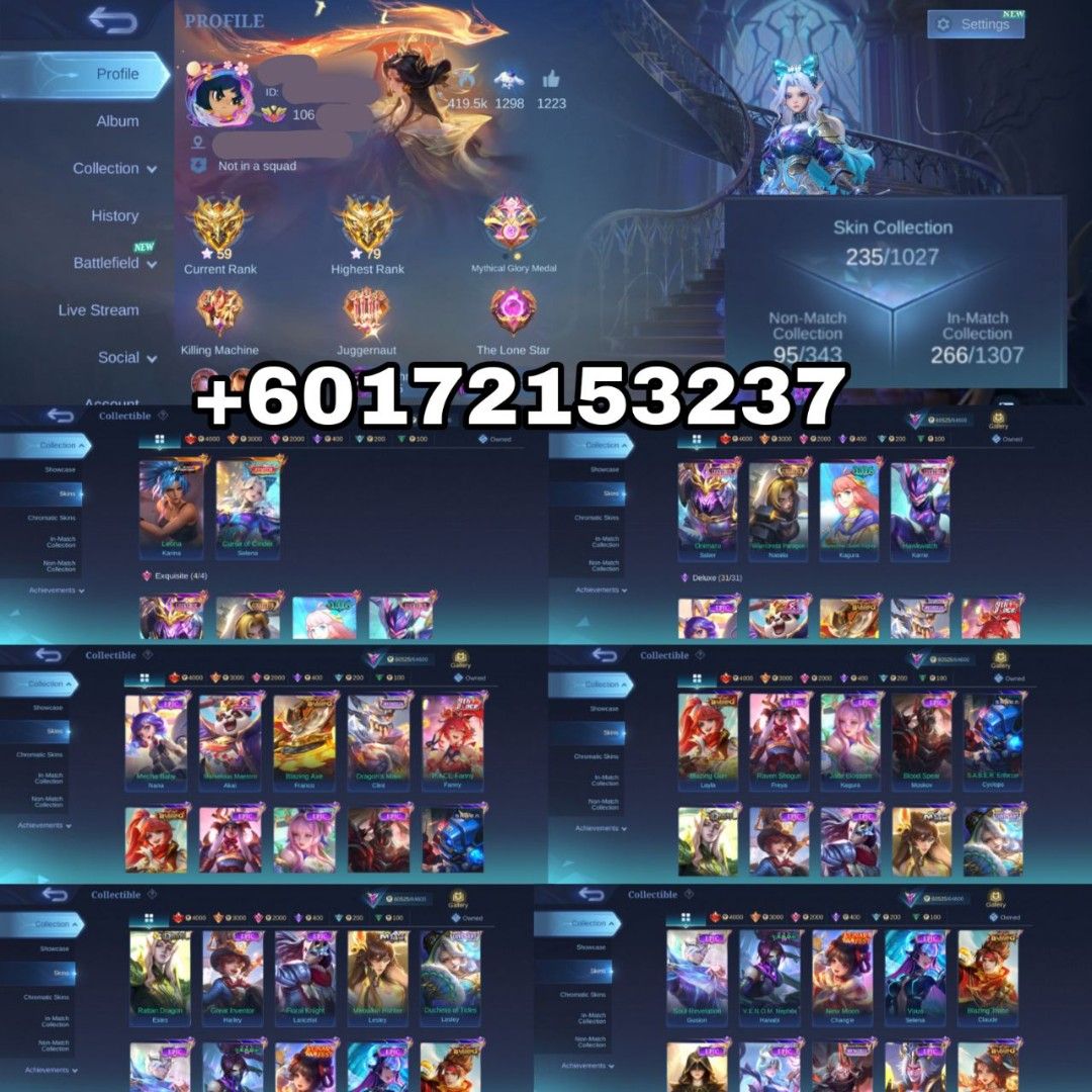 MLBB ACCOUNT ZENITH SELENA, Video Gaming, Video Games, Others on Carousell