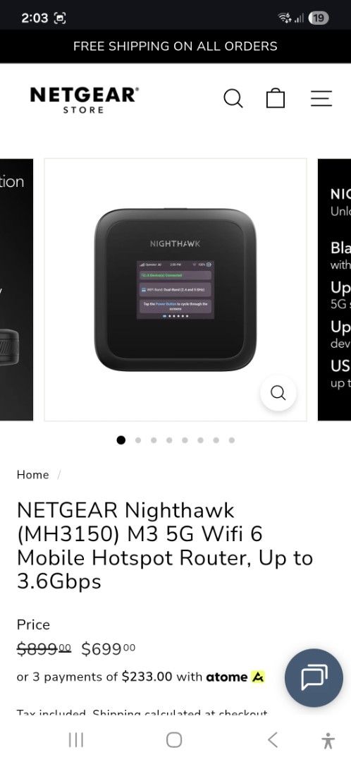 NETGEAR Nighthawk M3 5G WiFi 6 Mobile Hotspot Travel Router (M5 M6 ...