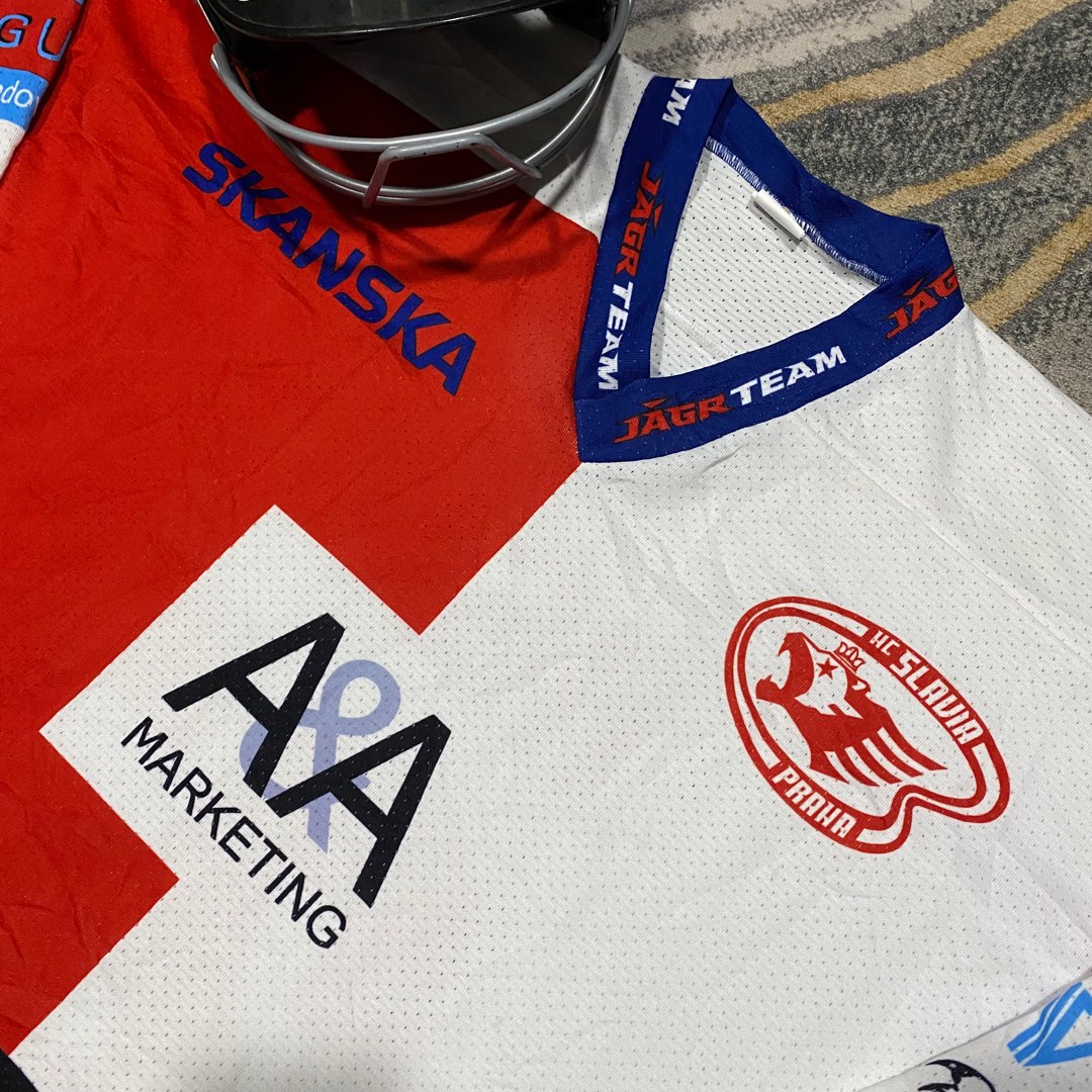 NHL Slavia Praha Ice Hockey Jersey Big Size, Men's Fashion, Activewear ...