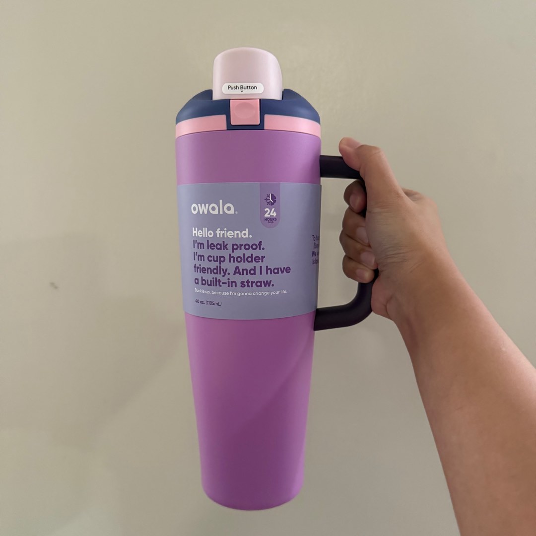 Owala Freesip Sway 40oz Tumbler (Pretty in Purple), Furniture & Home ...