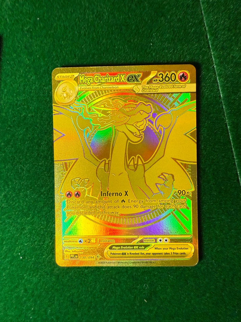 Pokemon Mega Charizard EX Gold Card, Hobbies & Toys, Toys & Games on ...