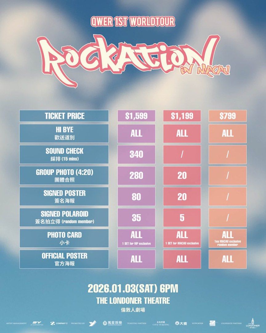 QWER 1ST WORLD TOUR in Macau, 門票＆禮券, 本地景點門票及交通 - Carousell