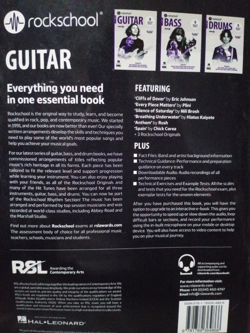 Rockschool Electric Guitar Grade 8 (2024), Hobbies & Toys, Music ...