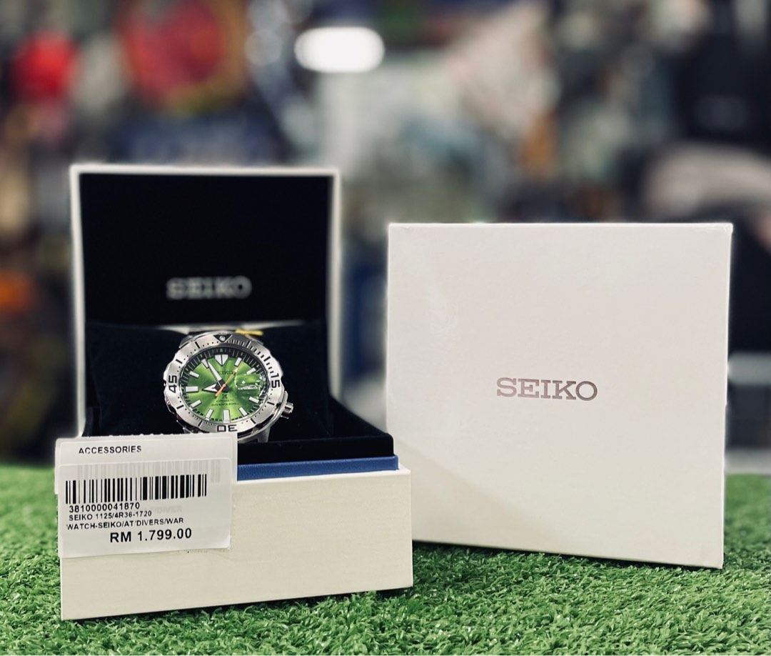 Seiko SRPL41K1 'Monster' Green Dial Diver's Watch, Men's Fashion ...