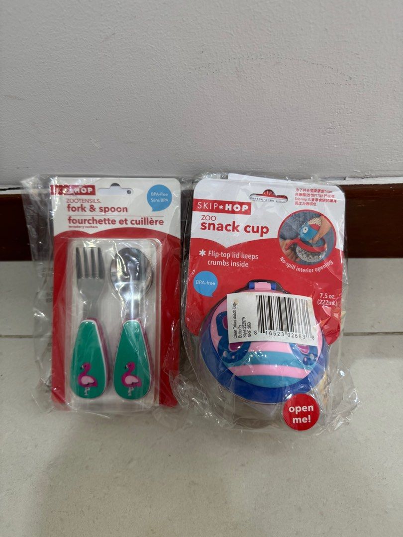 Skip Hop snack cup & fork & spoon, Babies & Kids, Nursing & Feeding ...