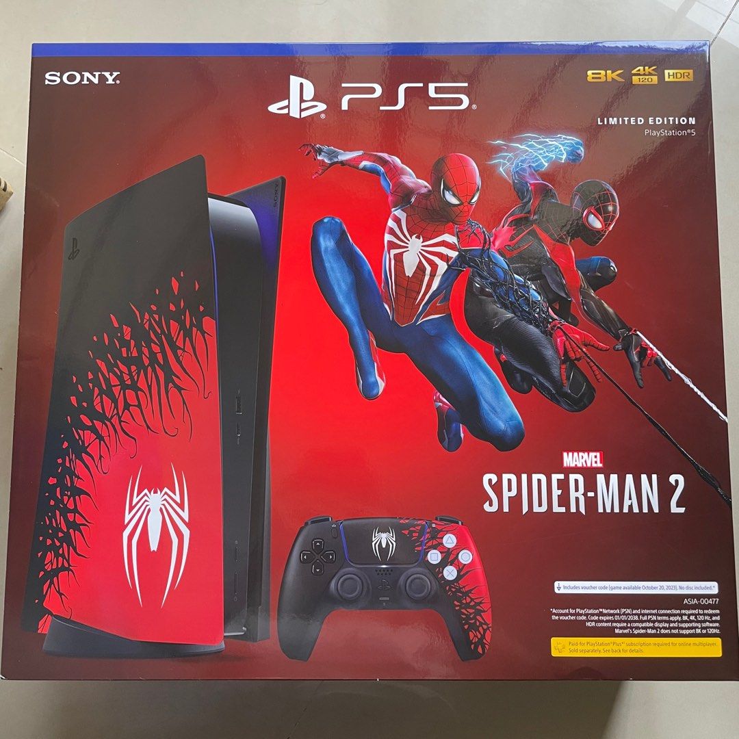 Sony PS5 Disc Console Limited Edition Spider-Man Cover with 2 ...