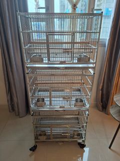 Stainless Steel Bird Cage with Wheels *No Viewing Pls Read Description ...