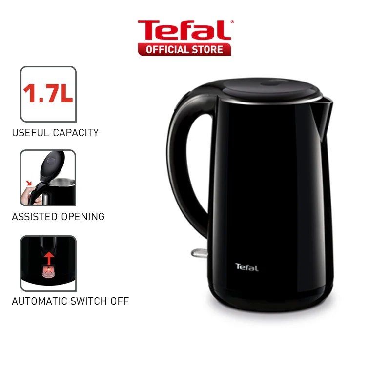 Tefal Safe’Tea Electric Kettle 1.7 L – Black (KO2608), TV & Home ...