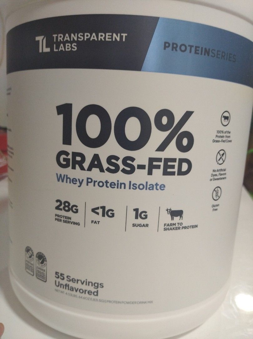Transparent Labs 100% Grass-Fed Whey Protein Isolate, Health ...