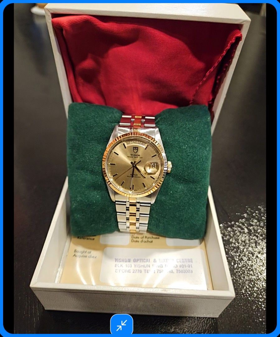 Tudor Day-Date Watch - Gold and Silver, Luxury, Watches on Carousell