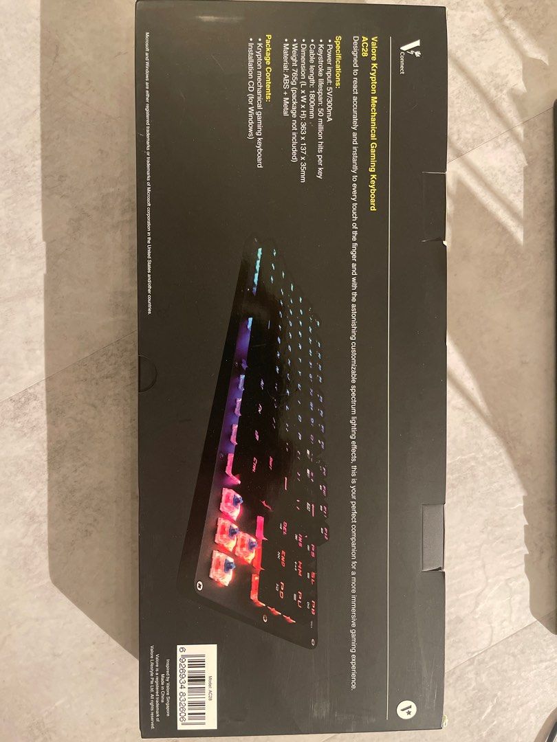 Valore Krypton Mechanical Gaming Keyboard AC28, Computers & Tech, Parts ...