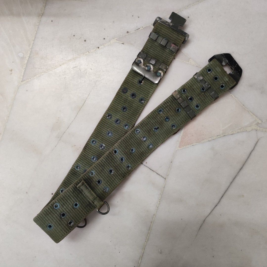 Vintage Military Webbing Belt Army Askar Tali Pinggang ATM, Hobbies ...