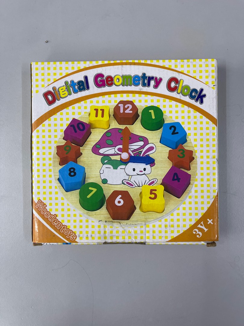 Wooden Digital Geometry Clock Toy, Hobbies & Toys, Toys & Games on ...
