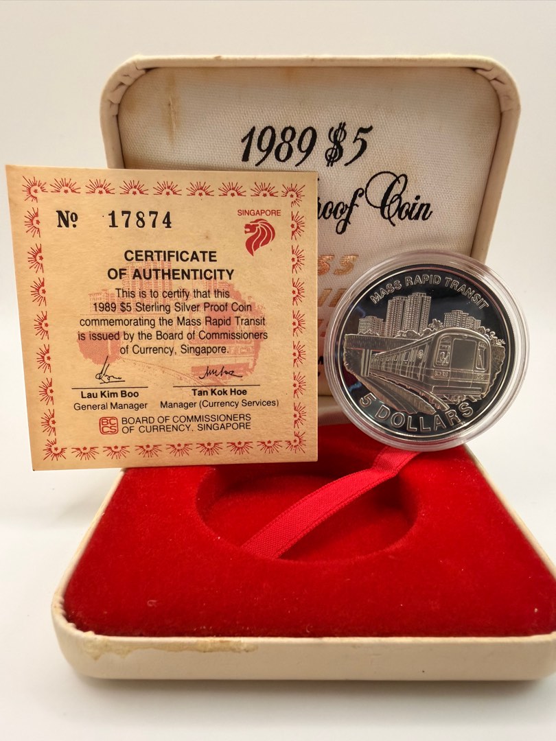 1989 Singapore $5 Silver Proof Coin (MRT), Hobbies & Toys, Memorabilia ...