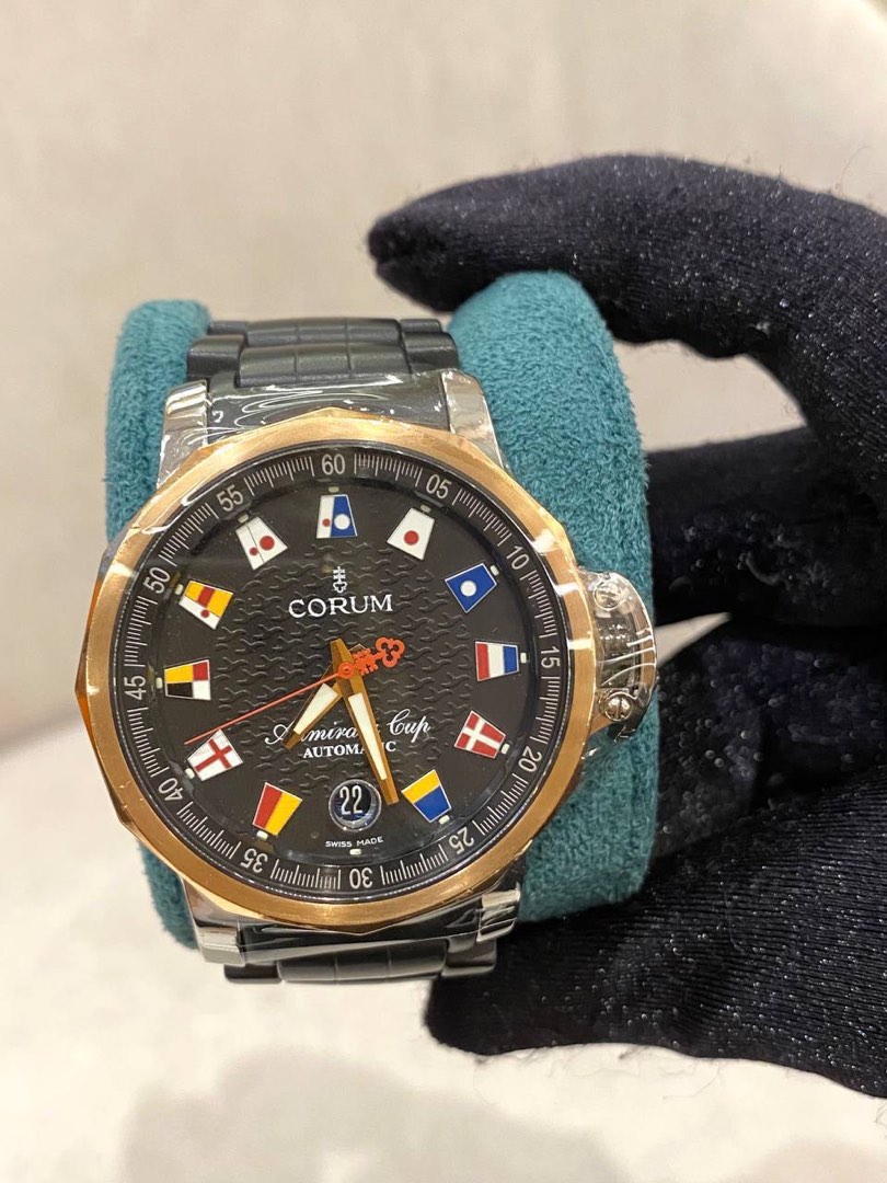 2015 CORUM ADMIRAL’S CUP REF 082.831.24 TROPHY BLACK FLAG DIAL 18K 750 ...