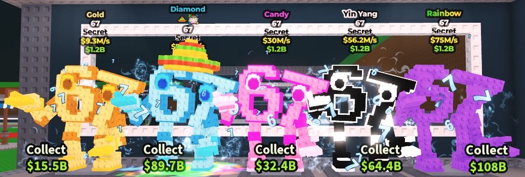 67 Gold, Diamond, Candy, Yin Yang, Rainbow Mutations | Steal a Brainrot ...