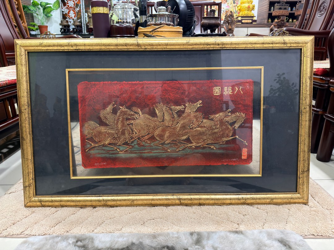 【骏马奔腾】— 香港著名画家C. T. Wong 原作限量版, Hobbies & Toys, Collectibles ...