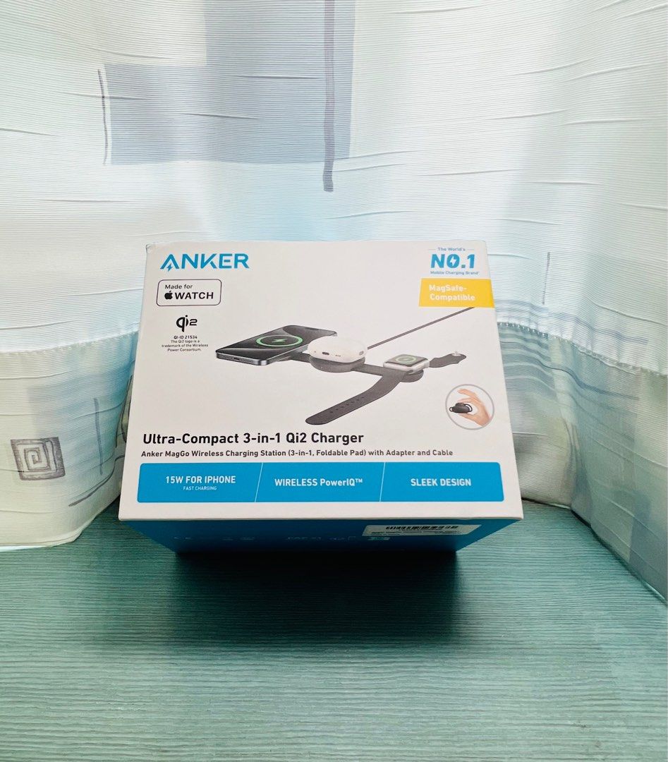 Anker MagGo Ultra-Compact 3-in-1 Foldable Charging Pad 15W Qi2 Wireless ...