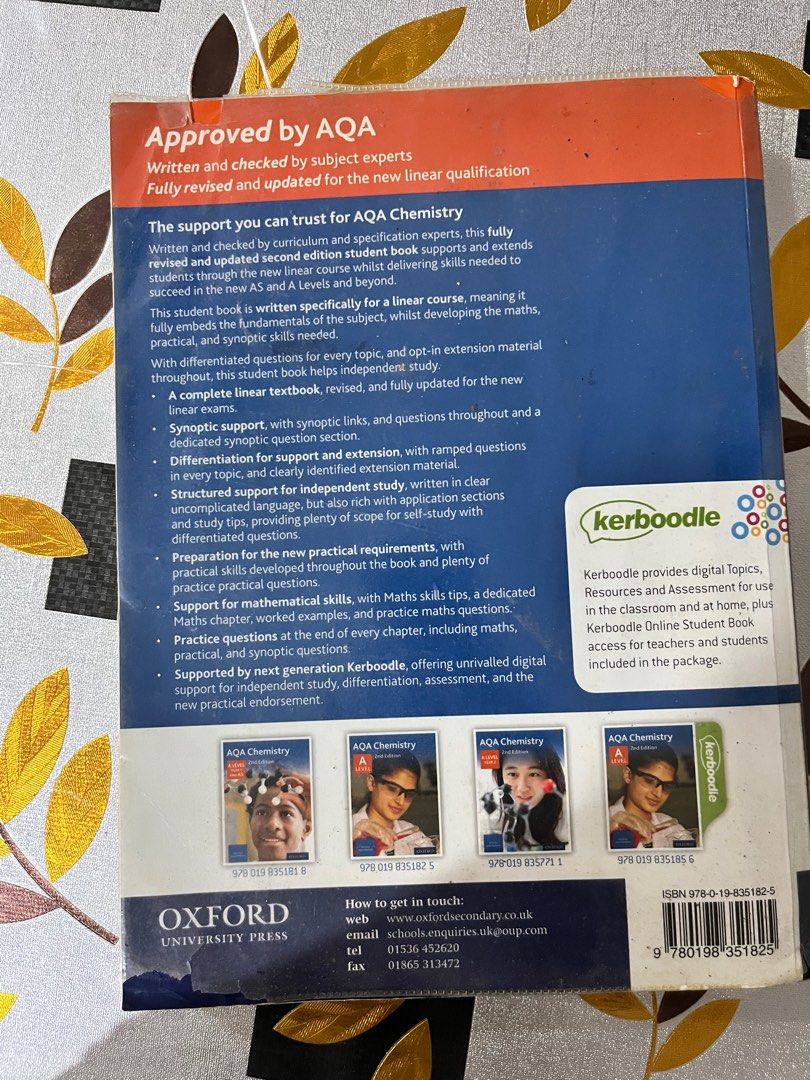 AQA Chemistry A Level 2nd Edition, Hobbies & Toys, Books & Magazines ...