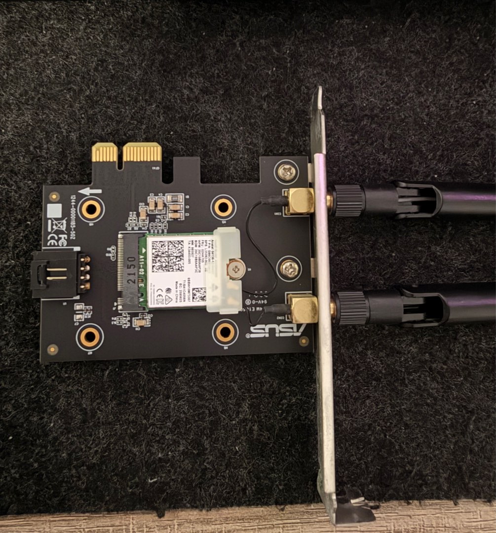 ASUS PCE-AX3000 Dual-Band Wi-Fi 6 (802.11ax) PCI-E Adapter w/ External ...