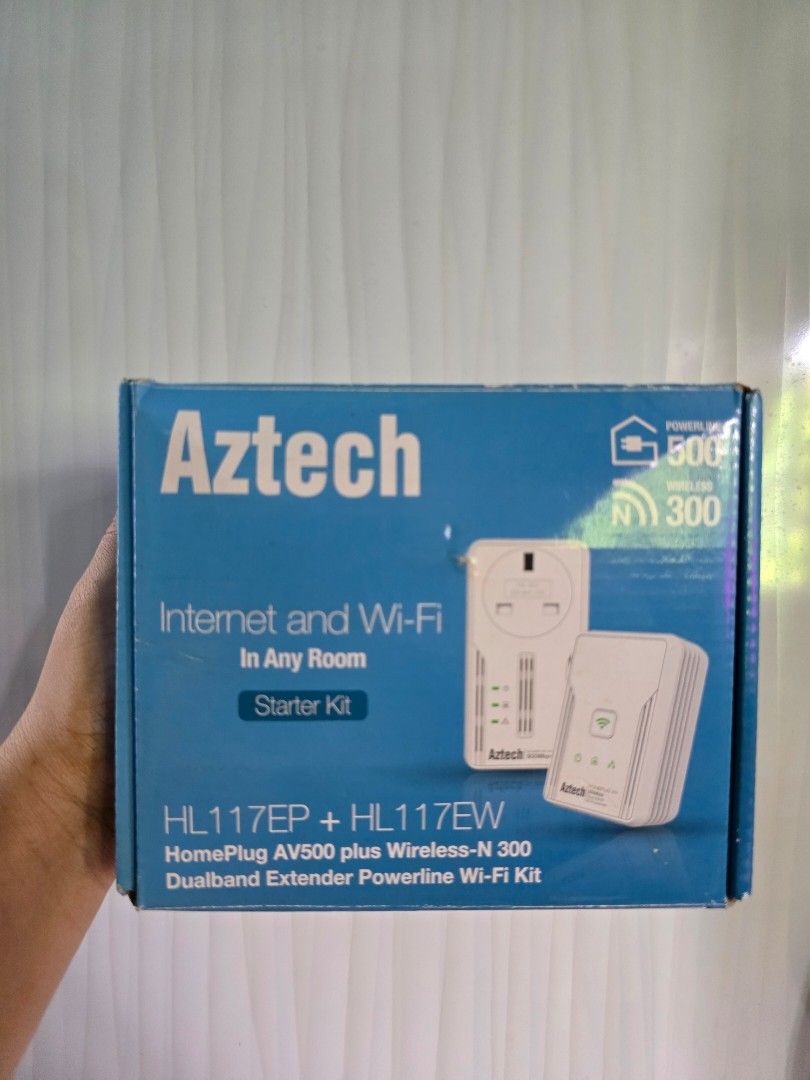 Aztech HL117EP + HL117EW Dualband Extender Powerline Wi-Fi Kit ...