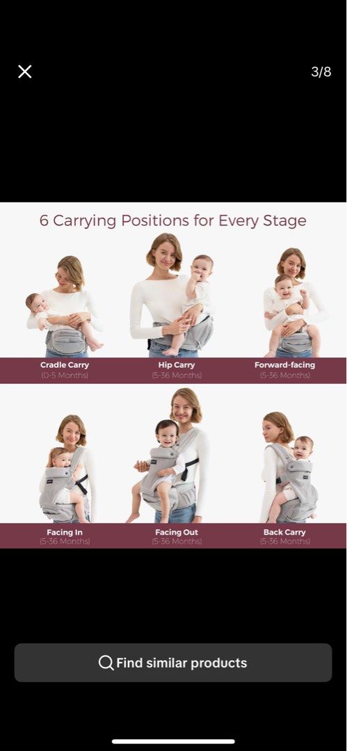 Baby Carrier with Multiple Carrying Positions, Babies & Kids, Going Out ...