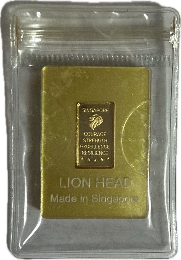 Bar AU999.9 ROYAL GOLD SDN BHD 1g GENNEVA Singapore 2012 fine gold Lion ...