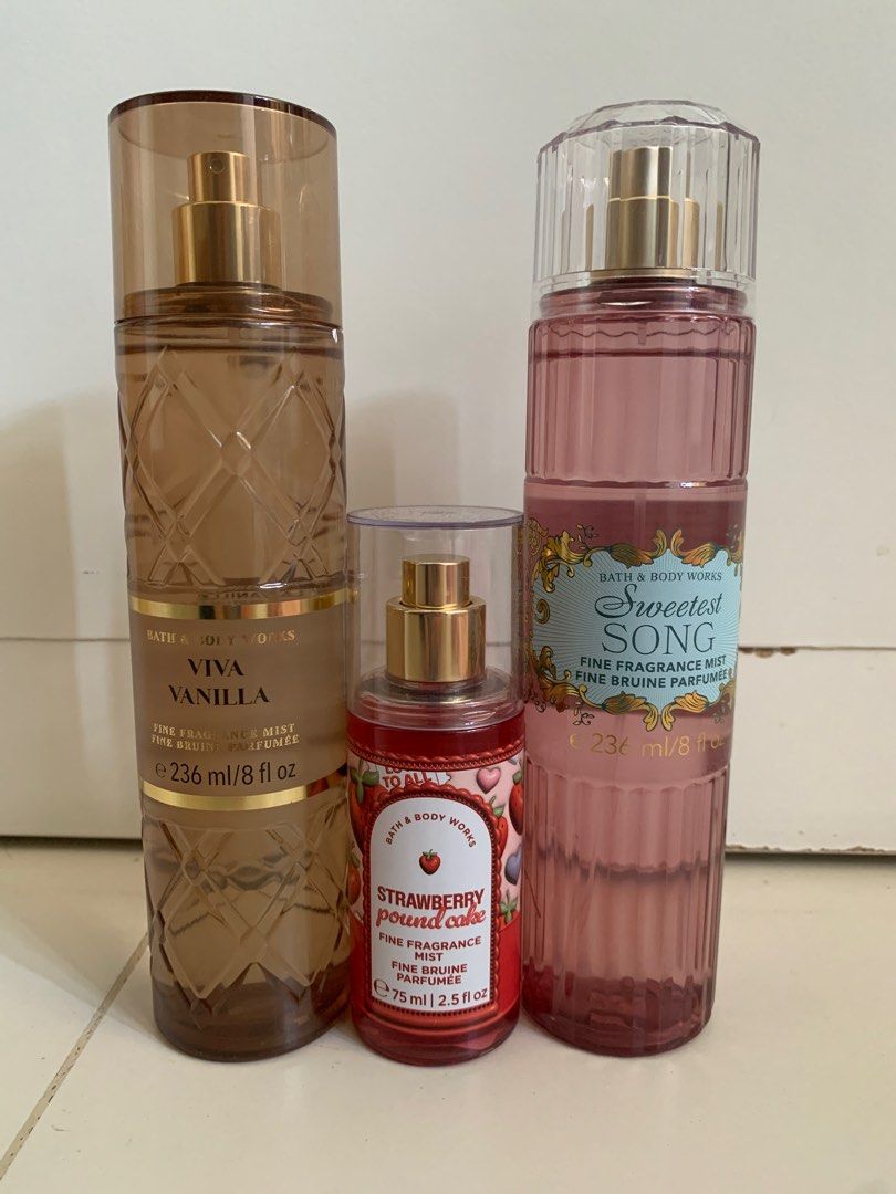 bath amd body works fragrance viva vanilla, strawberry pound cake ...