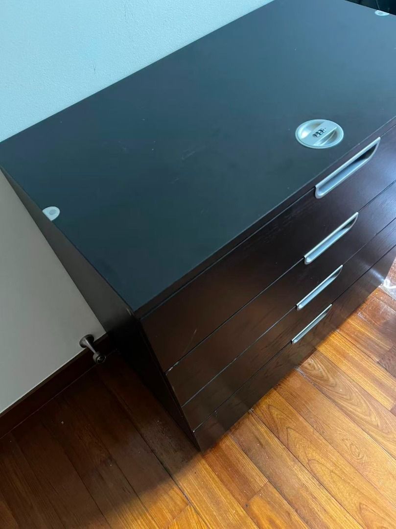Black Ikea Galant Cabinet - password lock, Furniture & Home Living ...