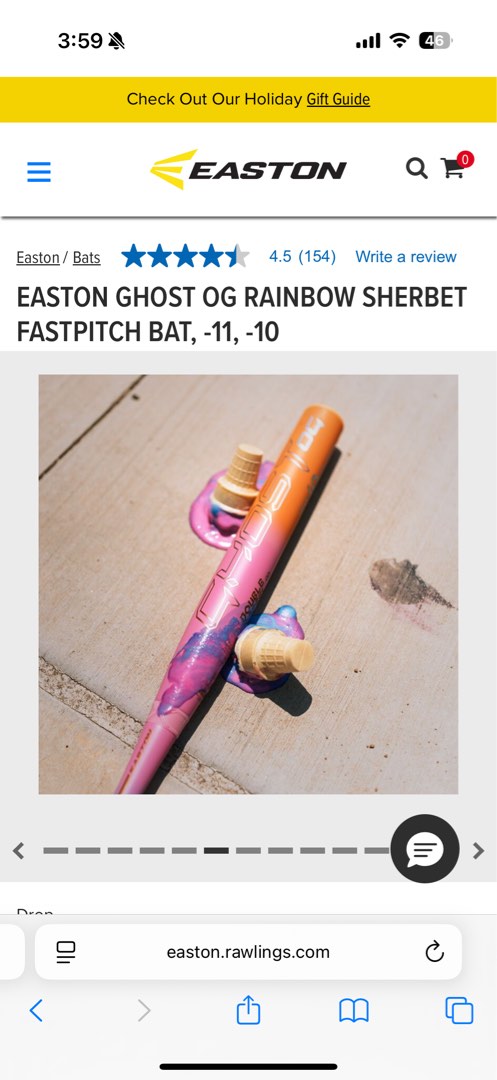 Easton Ghost OG Rainbow Sherbet Fastpitch softball bat, Sports ...