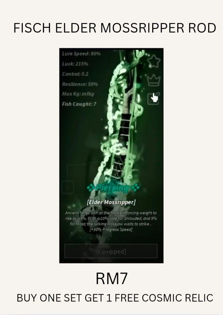 Fisch Elder Mossripper Rod Set, Video Gaming, Gaming Accessories, In ...