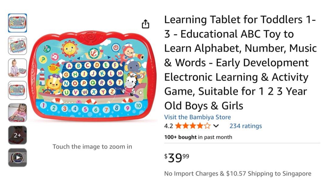 FREE/BLESS WINFUN Learning Tablet for Baby/Toddlers 1-3 Alphabet, Songs ...