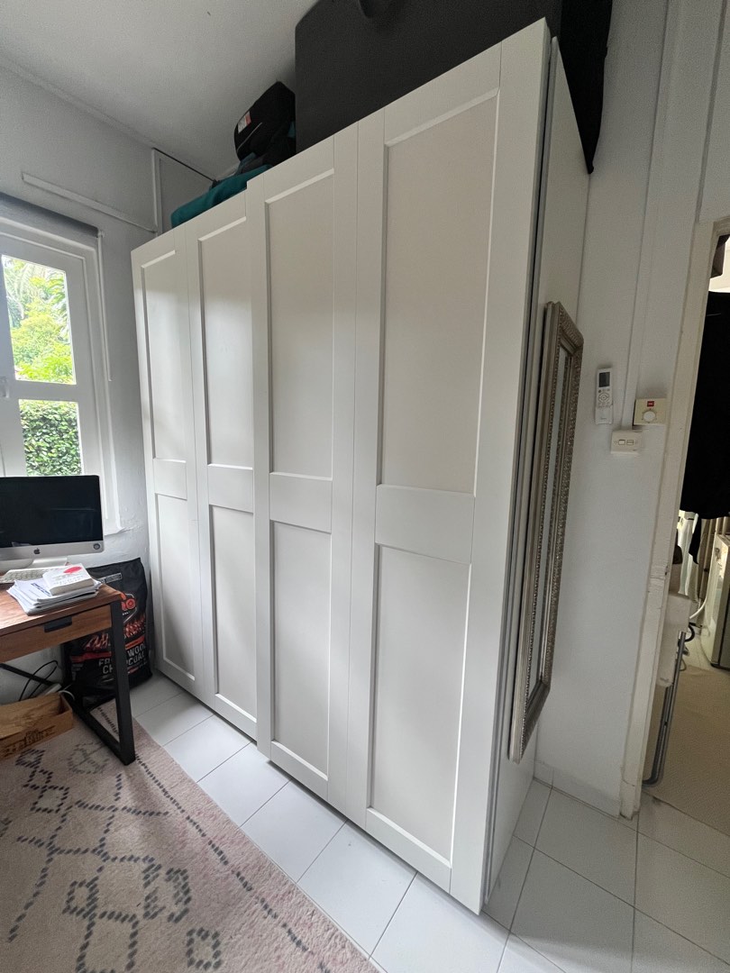 IKEA PAX/GRIMO Wardrobe - White, Furniture & Home Living, Furniture, Shelves, Cabinets & Racks ...