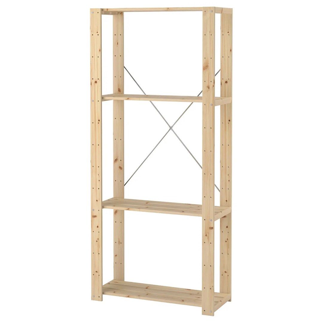 IKEA Shelving Unit - Wooden, Furniture & Home Living, Furniture ...
