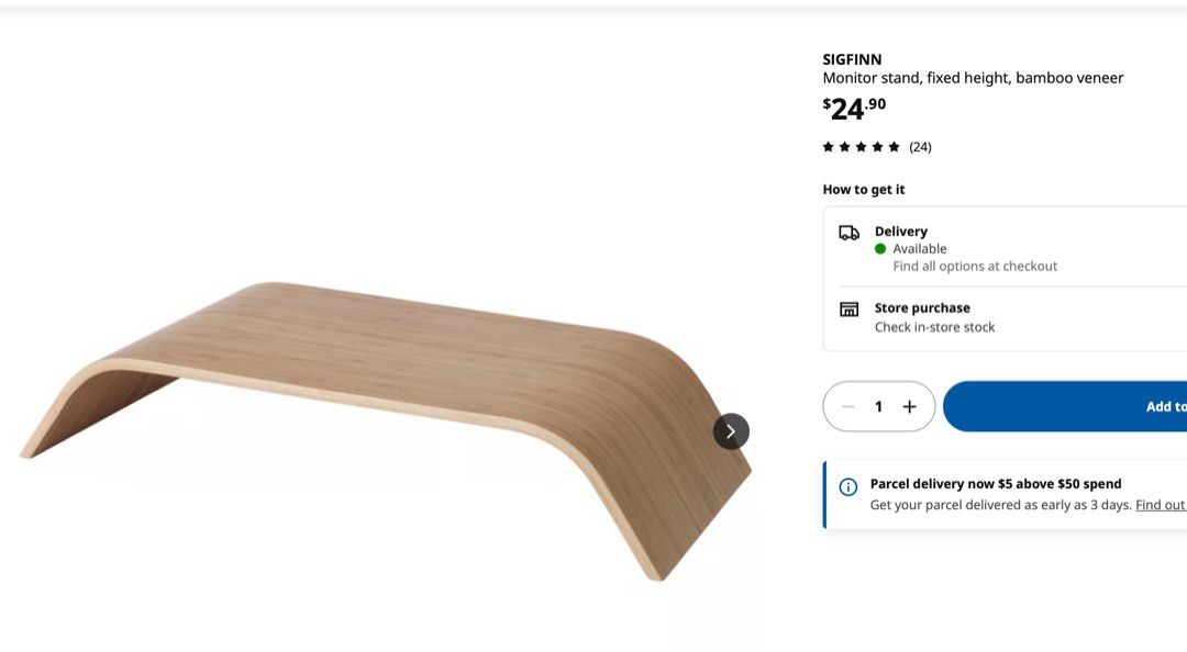 IKEA SIGFINN Monitor Stand - Bamboo Veneer, Furniture & Home Living ...