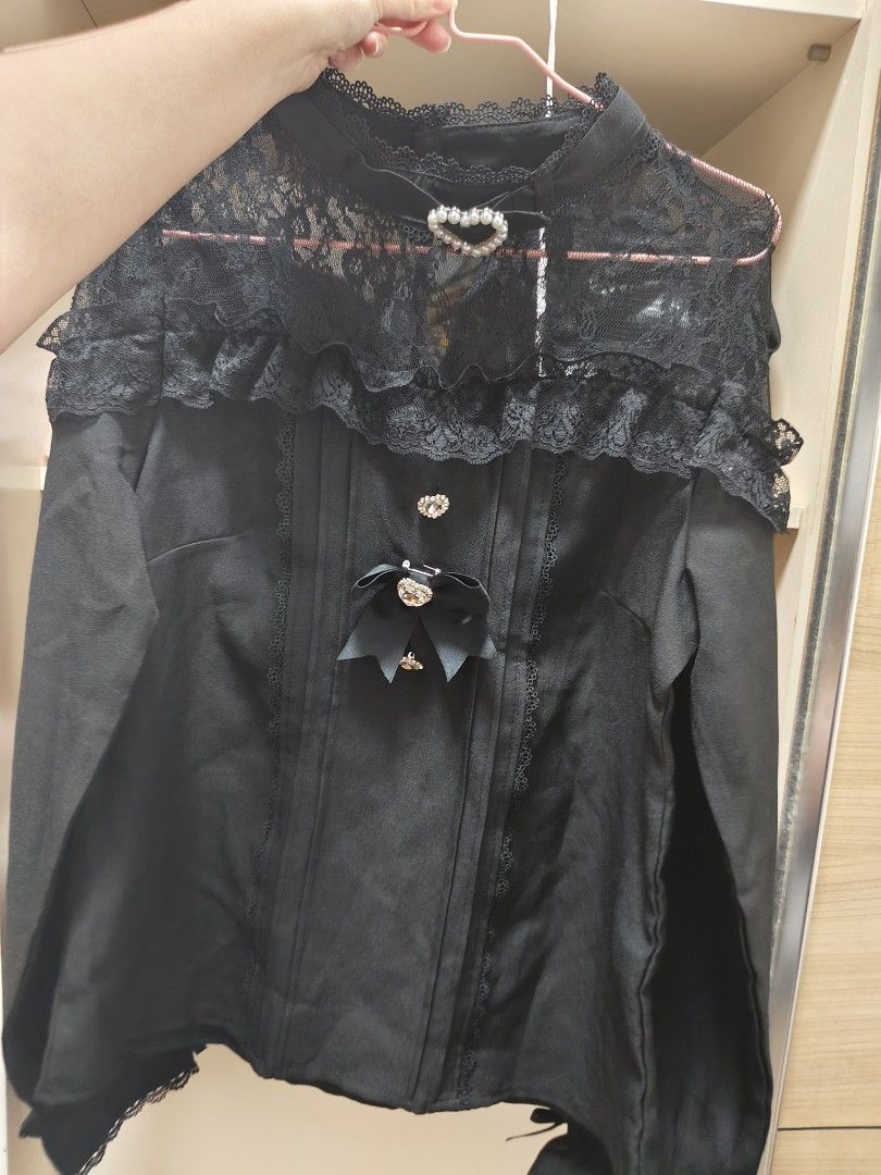 Jirai Kei Authentic Dear My Love Black Top, Women's Fashion, Tops, Blouses on Carousell