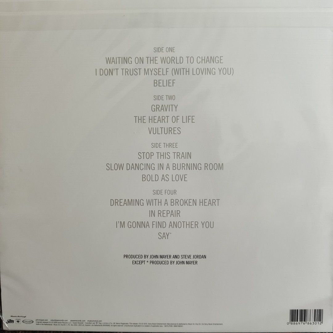 John Mayer - Continuum Vinyl, Hobbies & Toys, Music & Media, Vinyls on ...