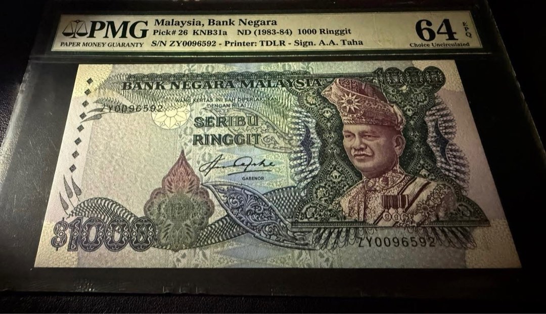 Malaysia 1000 Ringgit Banknote PMG 64 EPQ 5th series, Hobbies & Toys ...