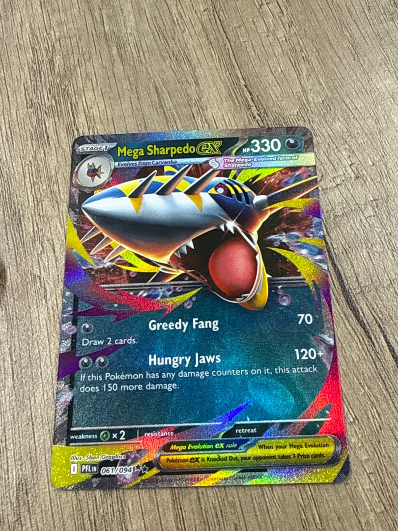 Mega Sharpedo EX Pokemon Card, Hobbies & Toys, Toys & Games on Carousell