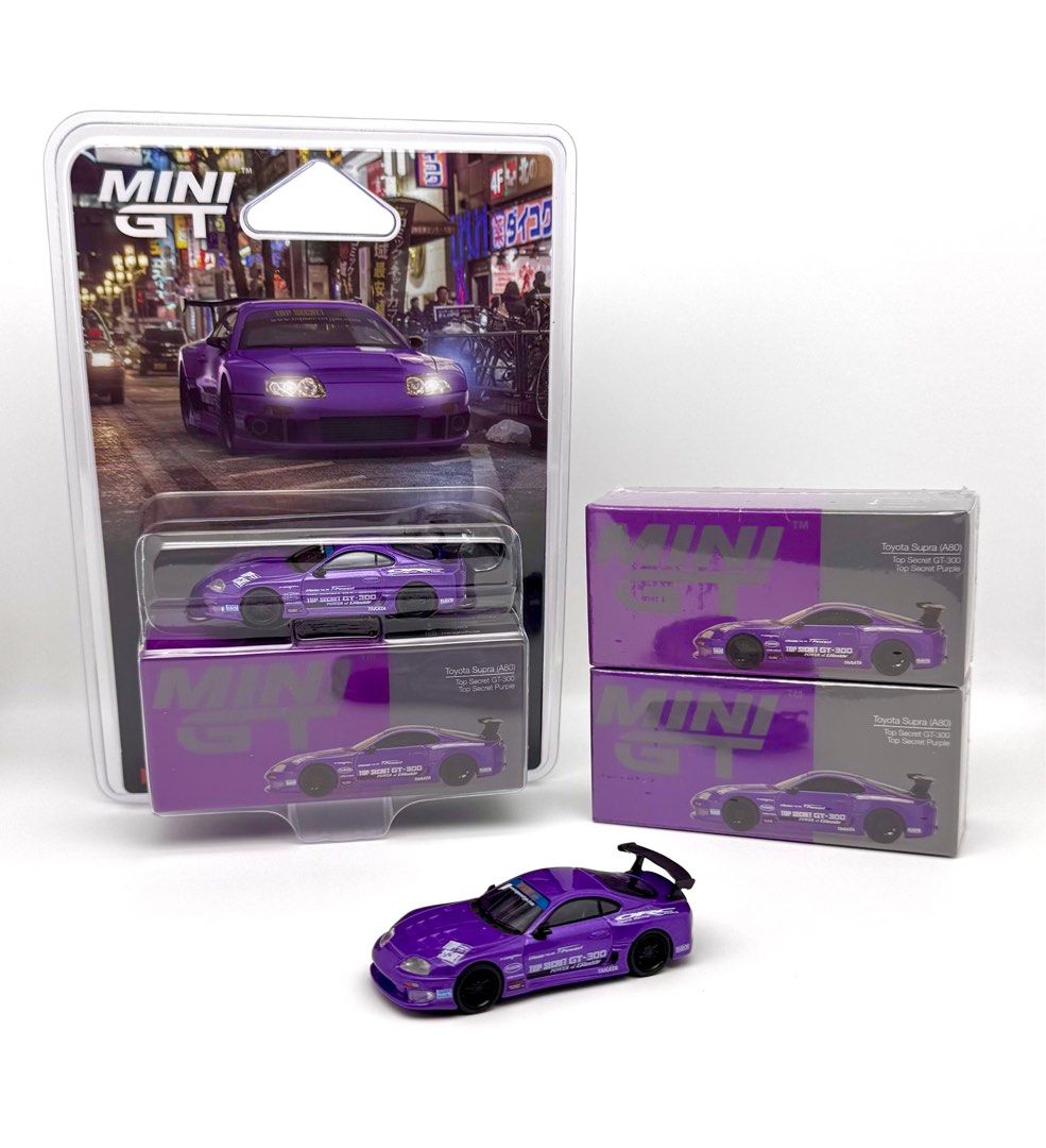 Mini GT Top Secret Toyota Supra GT300 Purple #1067, Hobbies & Toys ...