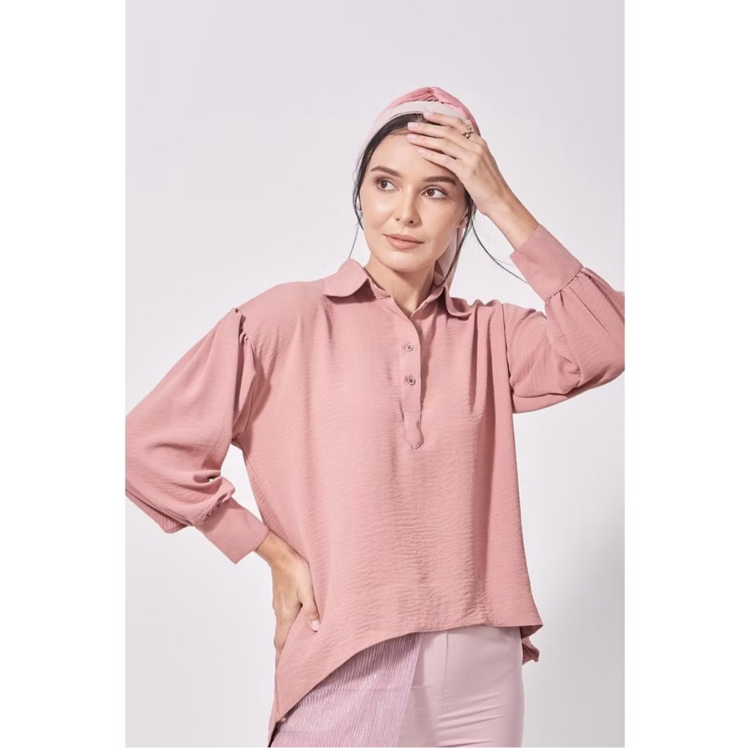 Nada Identity Iris Top in Salmon Pink, Women's Fashion, Tops, Blouses ...