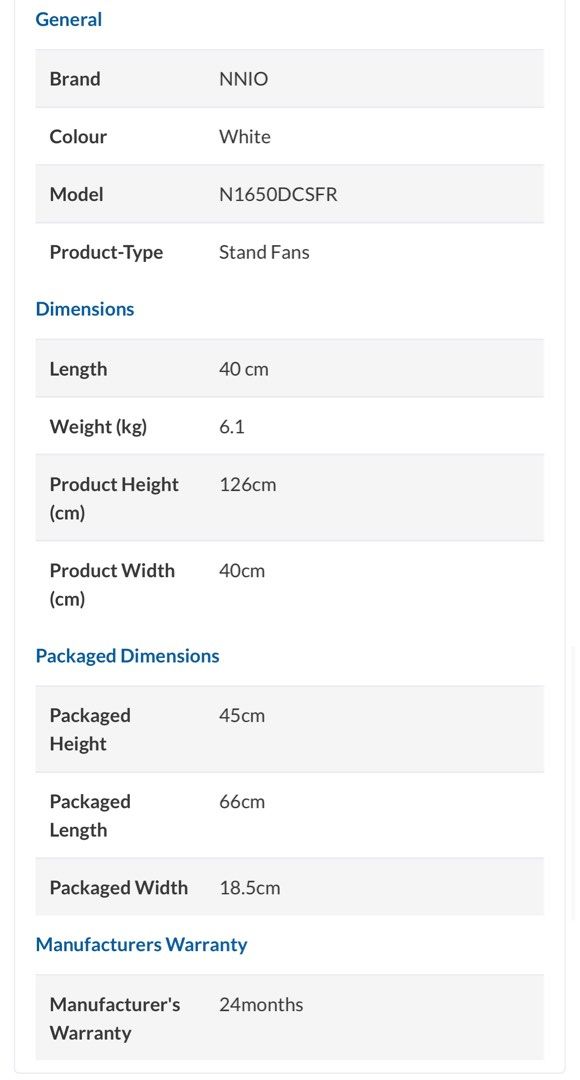 NNIO 16-inch DC Stand Fan With Remote - BN, TV & Home Appliances ...