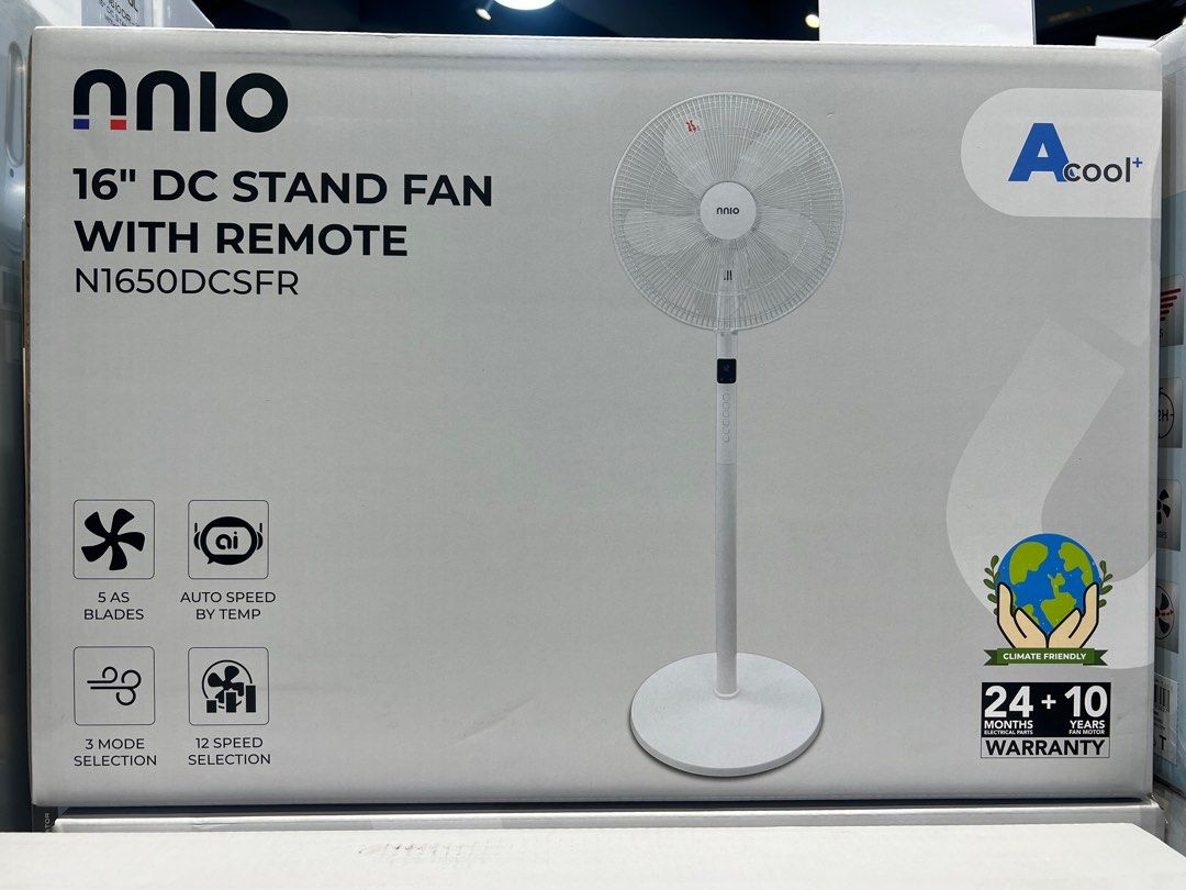 NNIO 16-inch DC Stand Fan With Remote - BN, TV & Home Appliances ...