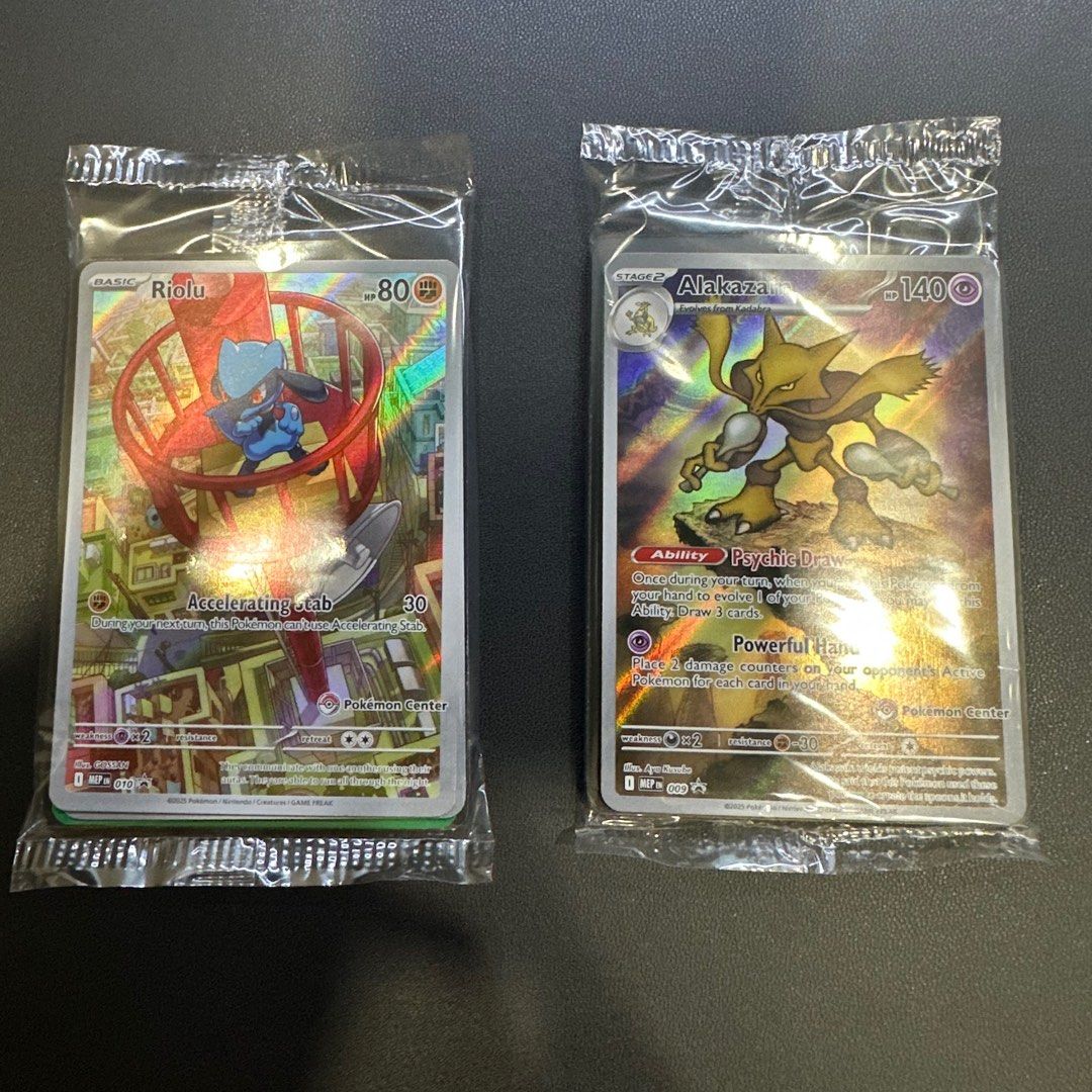 Pokemon Mega Evolution ETB Riolu Alakazam Pokemon Center Stamped Promo ...