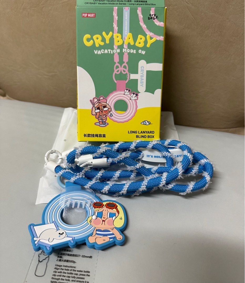 POP MART CRYBABY Vacation Mode On Long Lanyard Blind Box, Hobbies ...